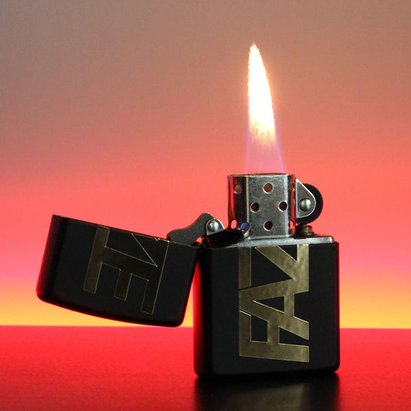 zippo lighter lit